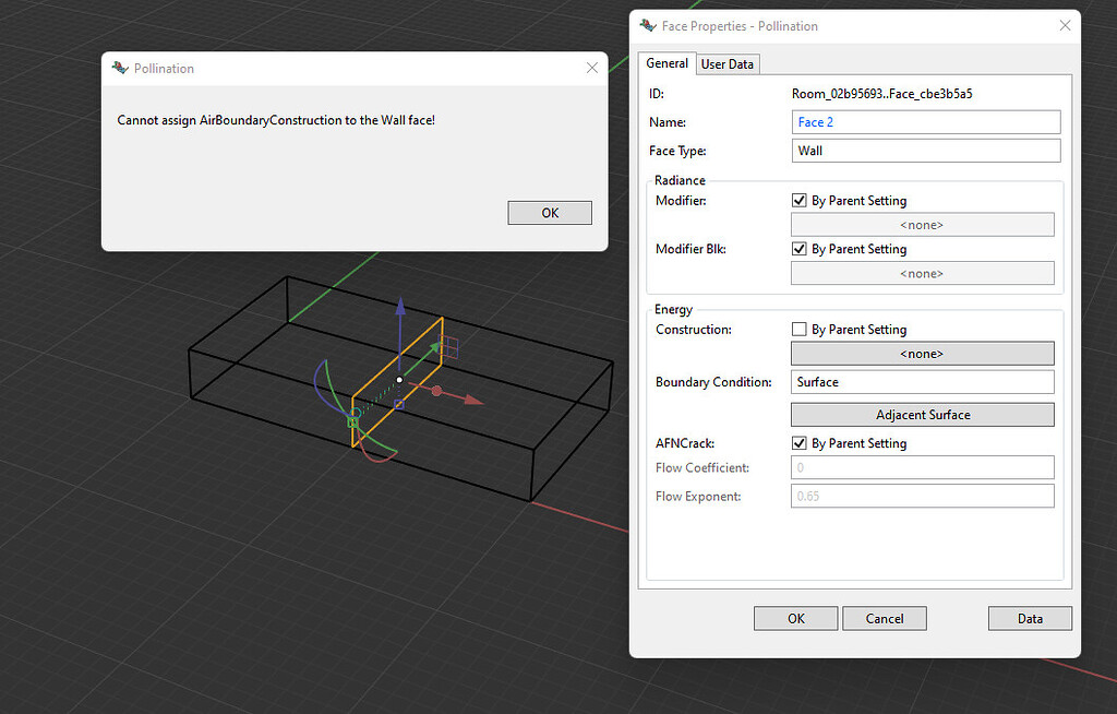 Cannot assign AirBoundaryConstruction to the wall face - Rhino Plugin - Pollination Discourse