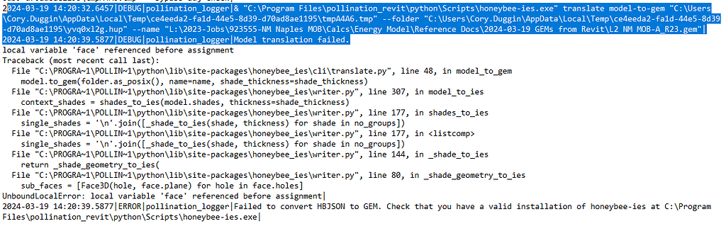 Context Shades Causing Model to Fail to Write - Revit Plugin - Pollination Discourse