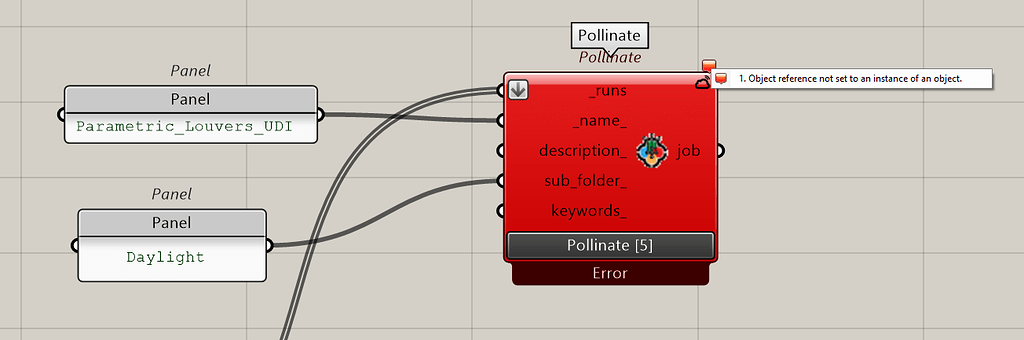 Pollinate Component Error - Runtime Error - Grasshopper Plugin - Pollination Discourse